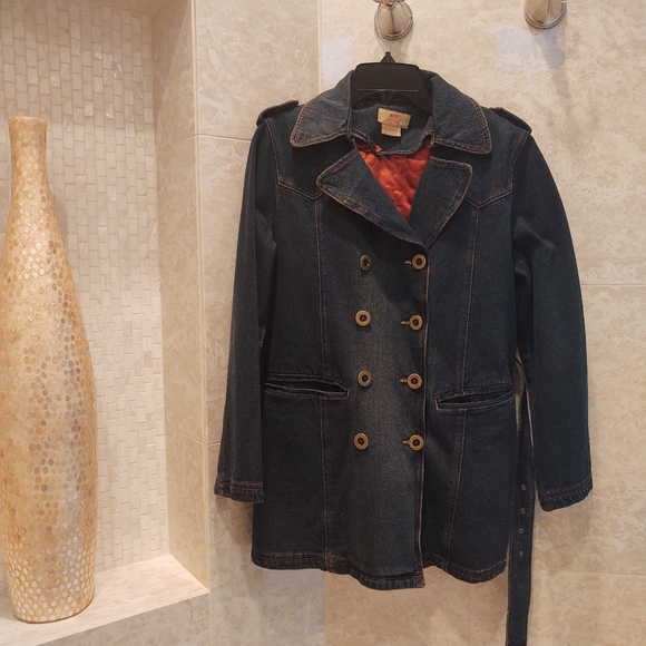 Me Jane | Jackets & Coats | Me Jane Doublebreasted Denim Jacket Lined ...